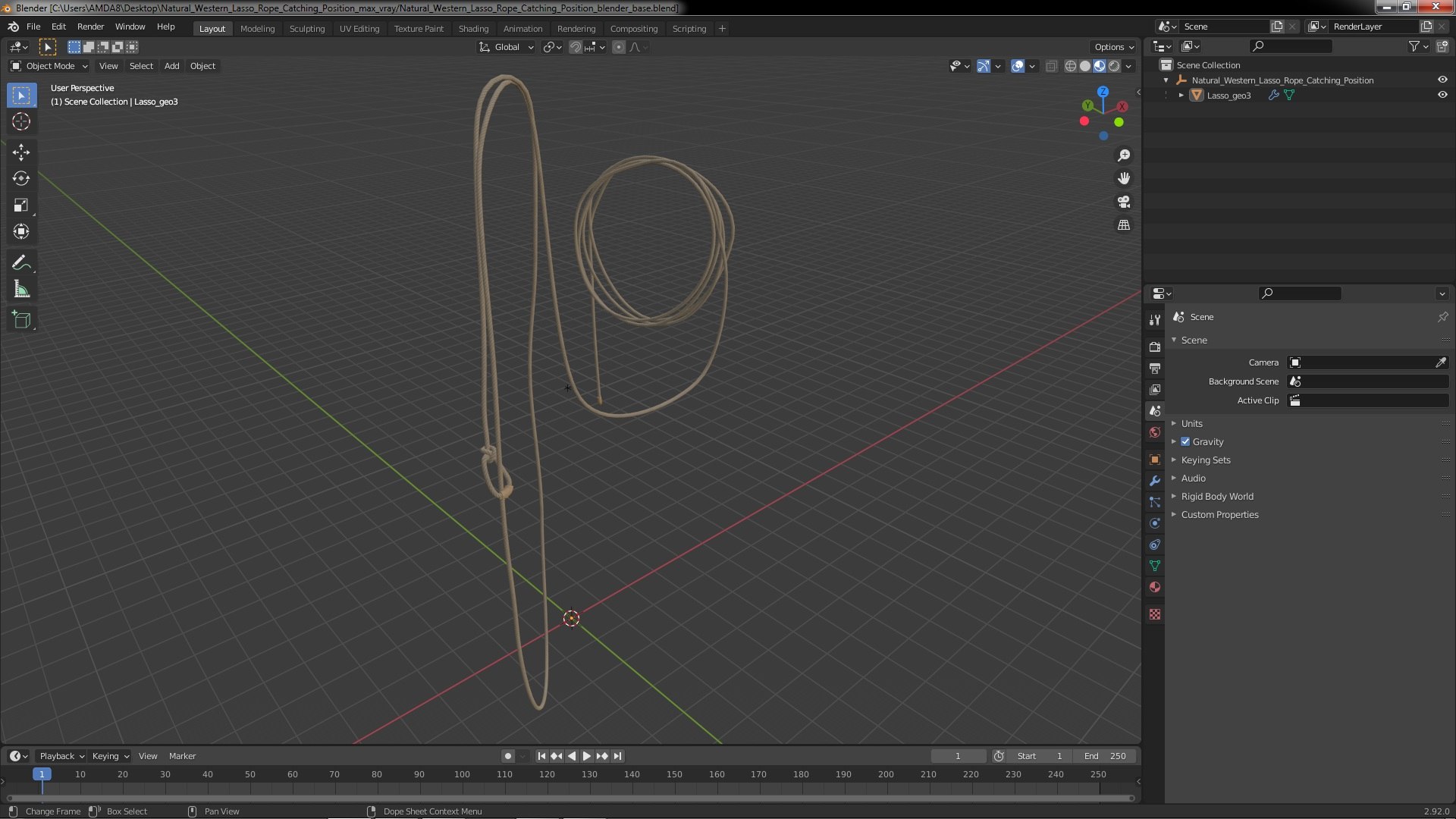 3D Natural Western Lasso Rope Catching Position - TurboSquid 2161956