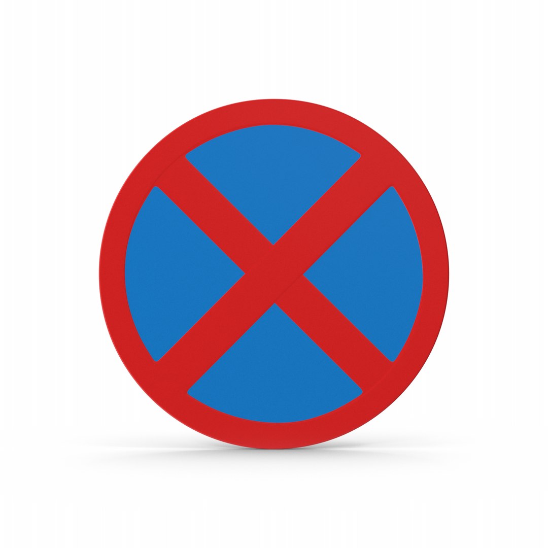 3D No Stopping Road Sign - TurboSquid 2041756