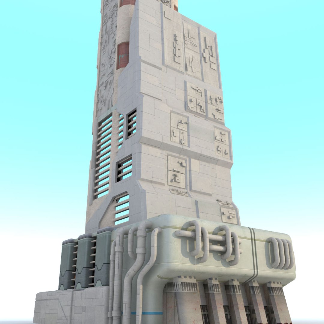 Sci Fi Futuristic Building Max