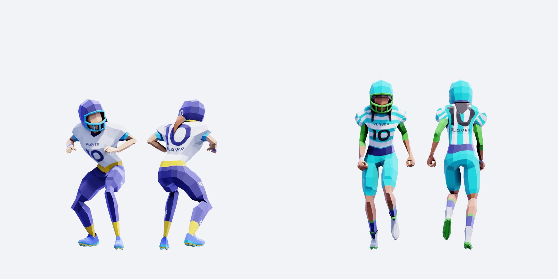 American Football Players - Animated And Rigged 3D Model - TurboSquid ...