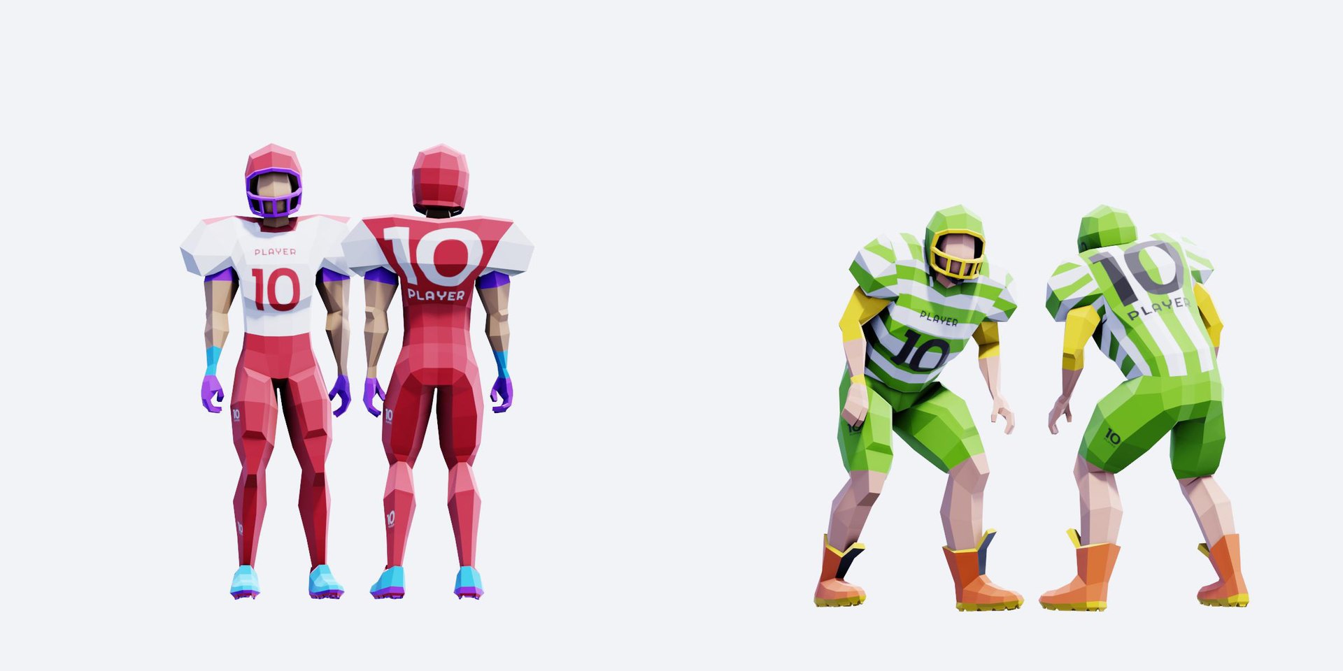 American Football Players - Animated And Rigged 3D Model - TurboSquid ...