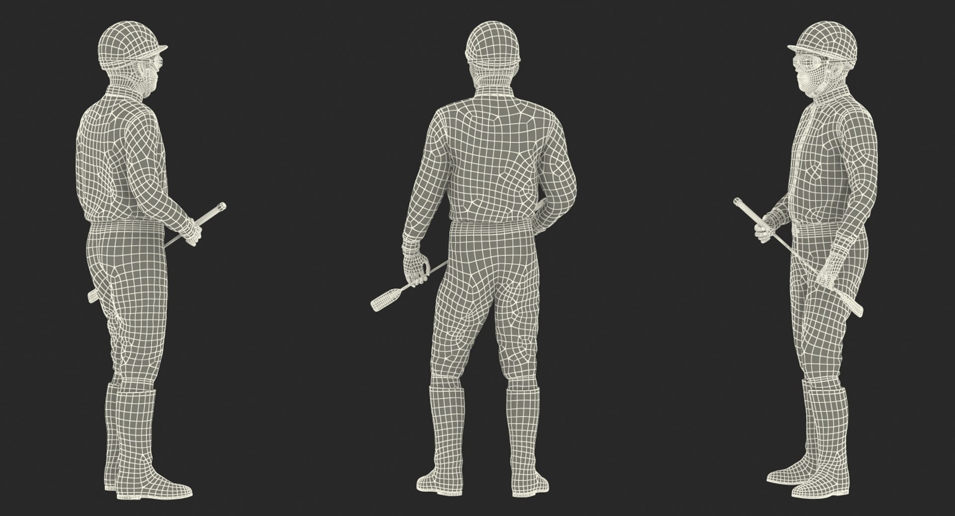 3D Horse Racing Jockey Standing - TurboSquid 1288592