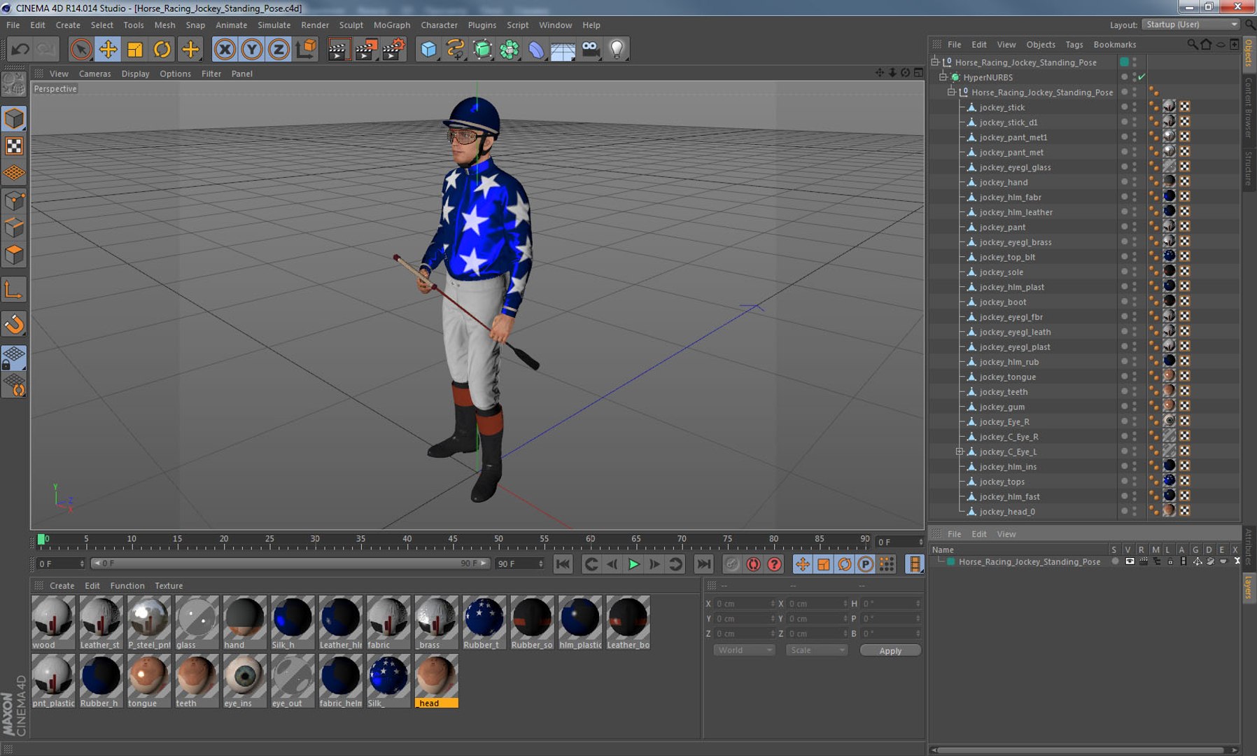 3D Horse Racing Jockey Standing - TurboSquid 1288592