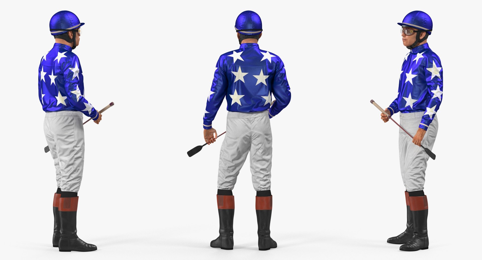 3D Horse Racing Jockey Standing - TurboSquid 1288592