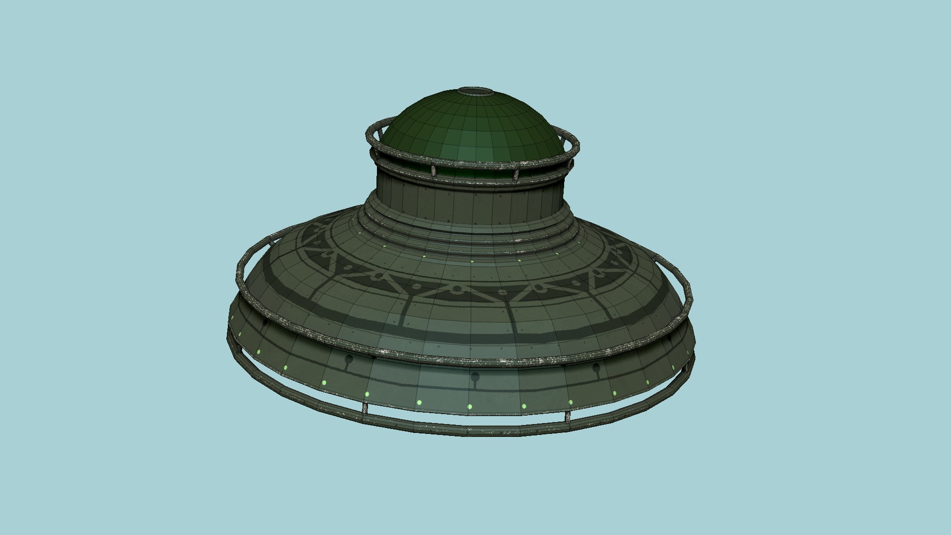 3D Model Alien Spaceship UFO F05 Dark Green - Sci Fi Spacecraft Design ...