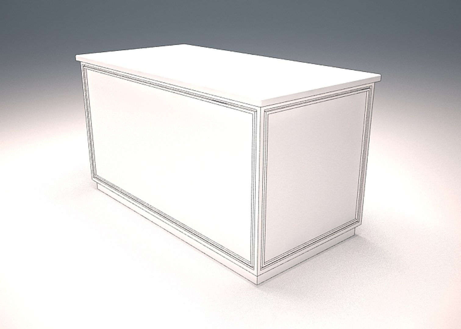 3d Wood Counter Model