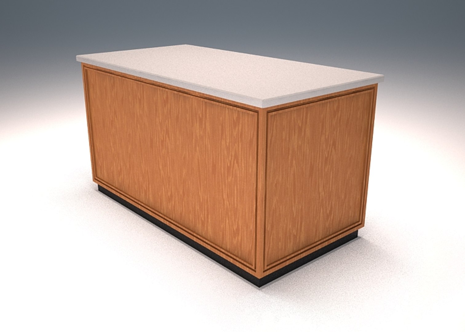 3d Wood Counter Model