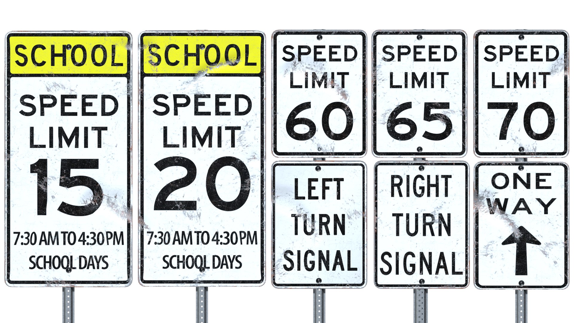 Street Sign Pack 01 3D model - TurboSquid 2122113