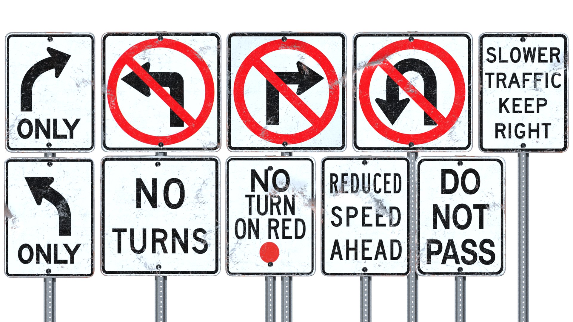 Street Sign Pack 01 3D model - TurboSquid 2122113