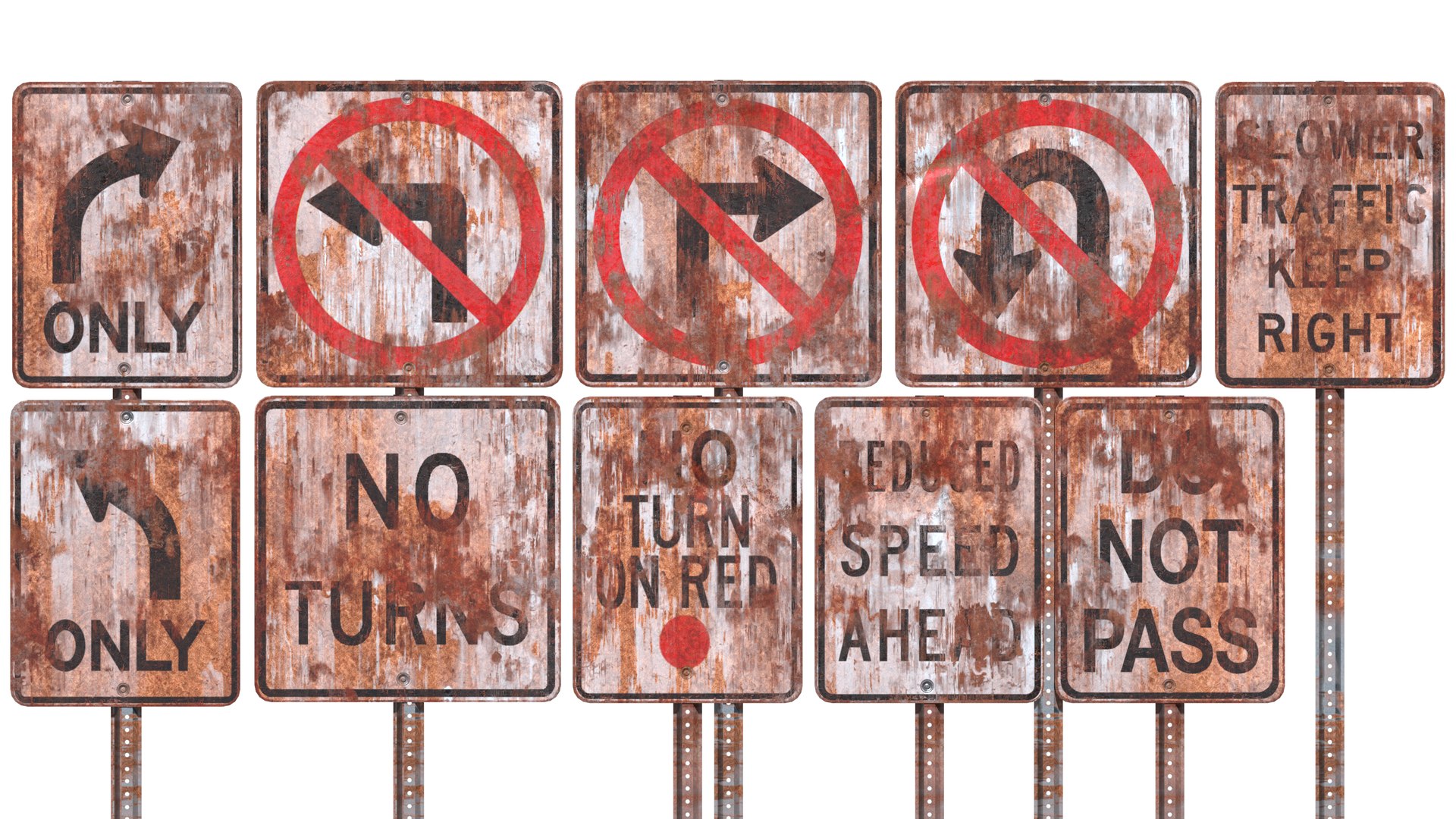 Street Sign Pack 01 3D model - TurboSquid 2122113