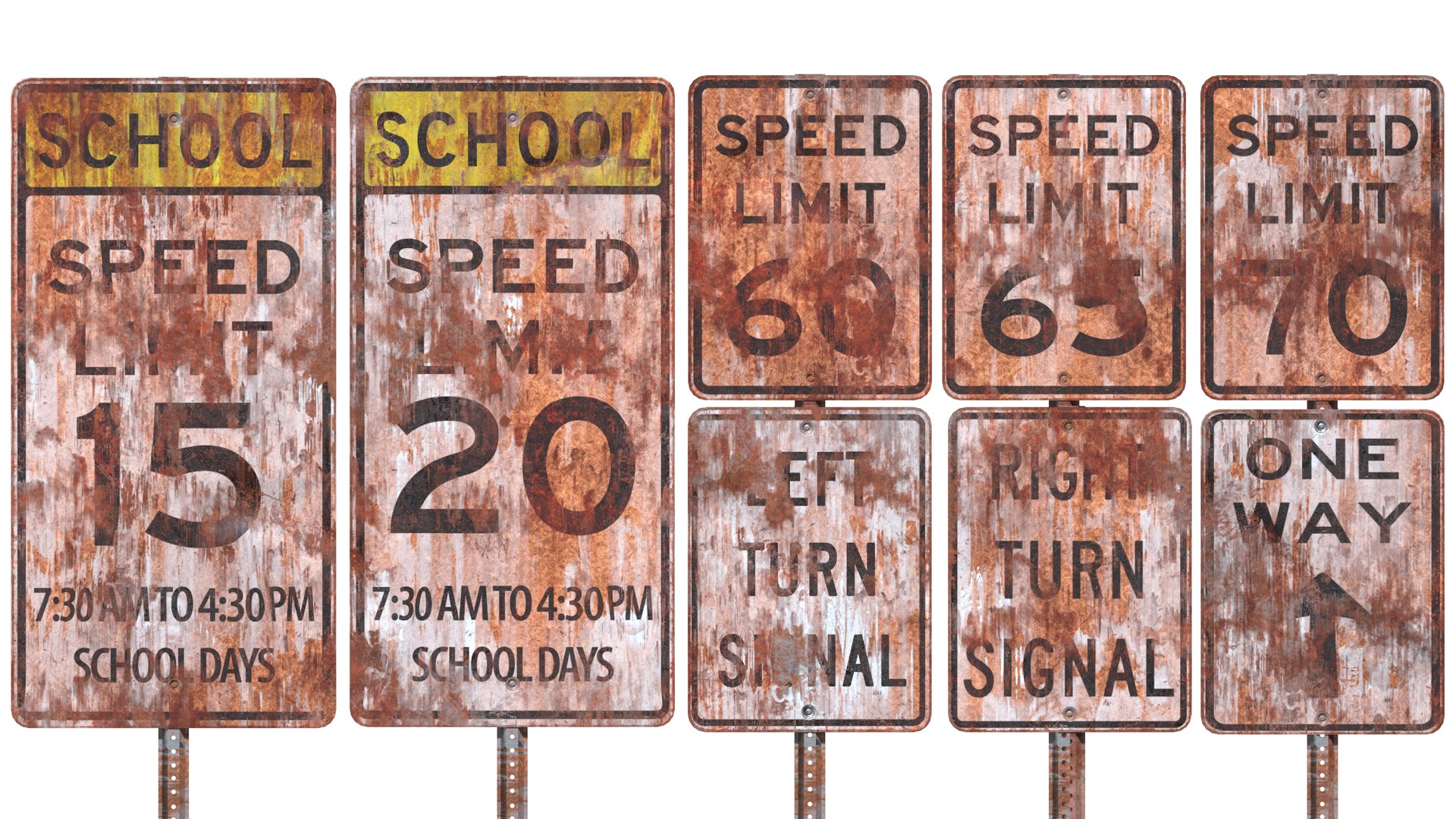 Street Sign Pack 01 3D model - TurboSquid 2122113