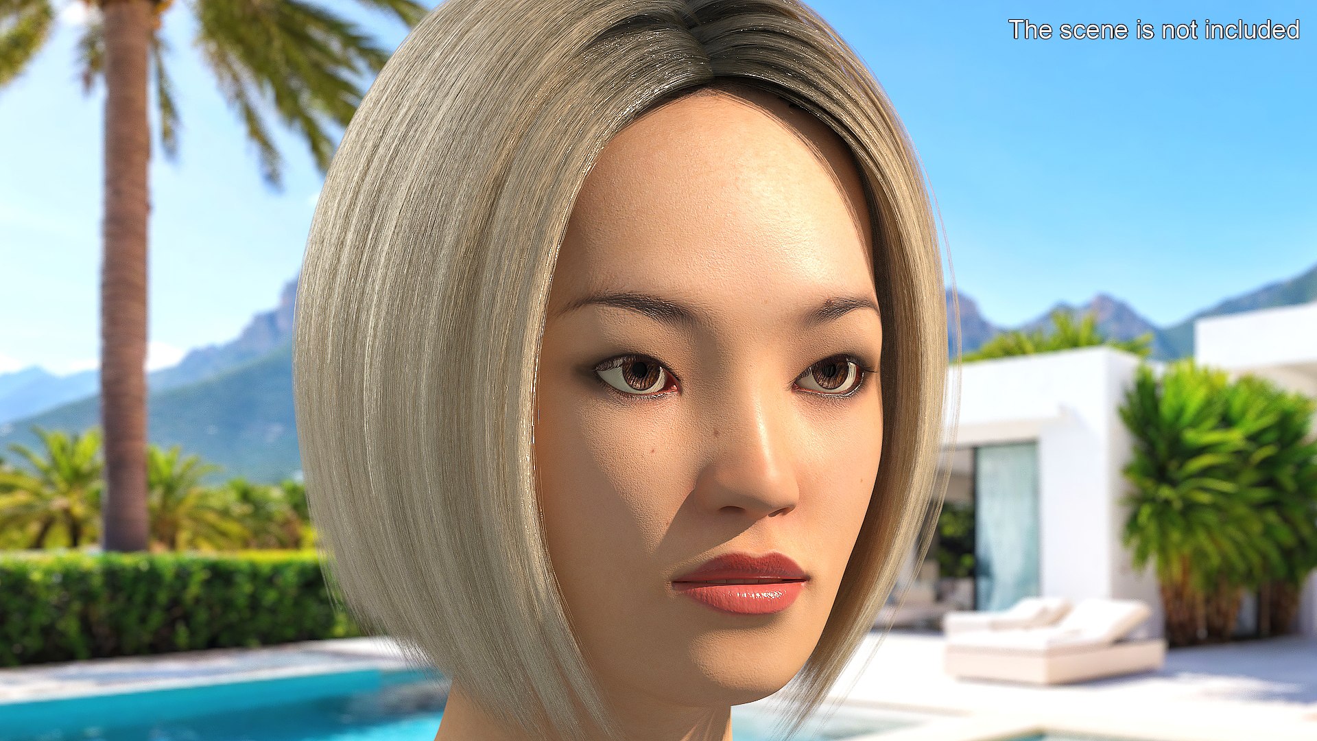 3D Blond Asian Woman Head - TurboSquid 2367735