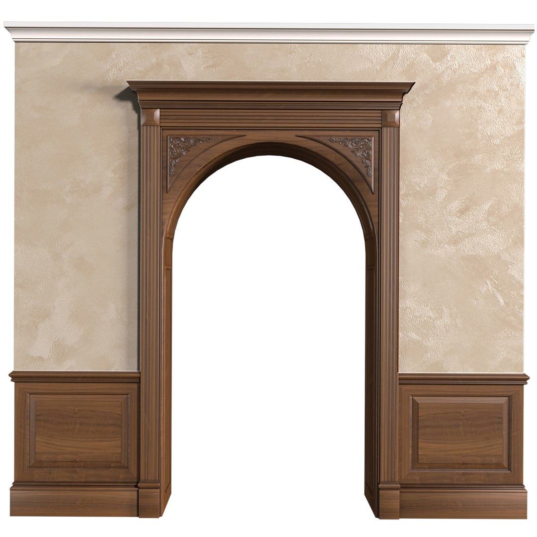 3D модель Arched doorway Interior Arched Opening Door Portal ...