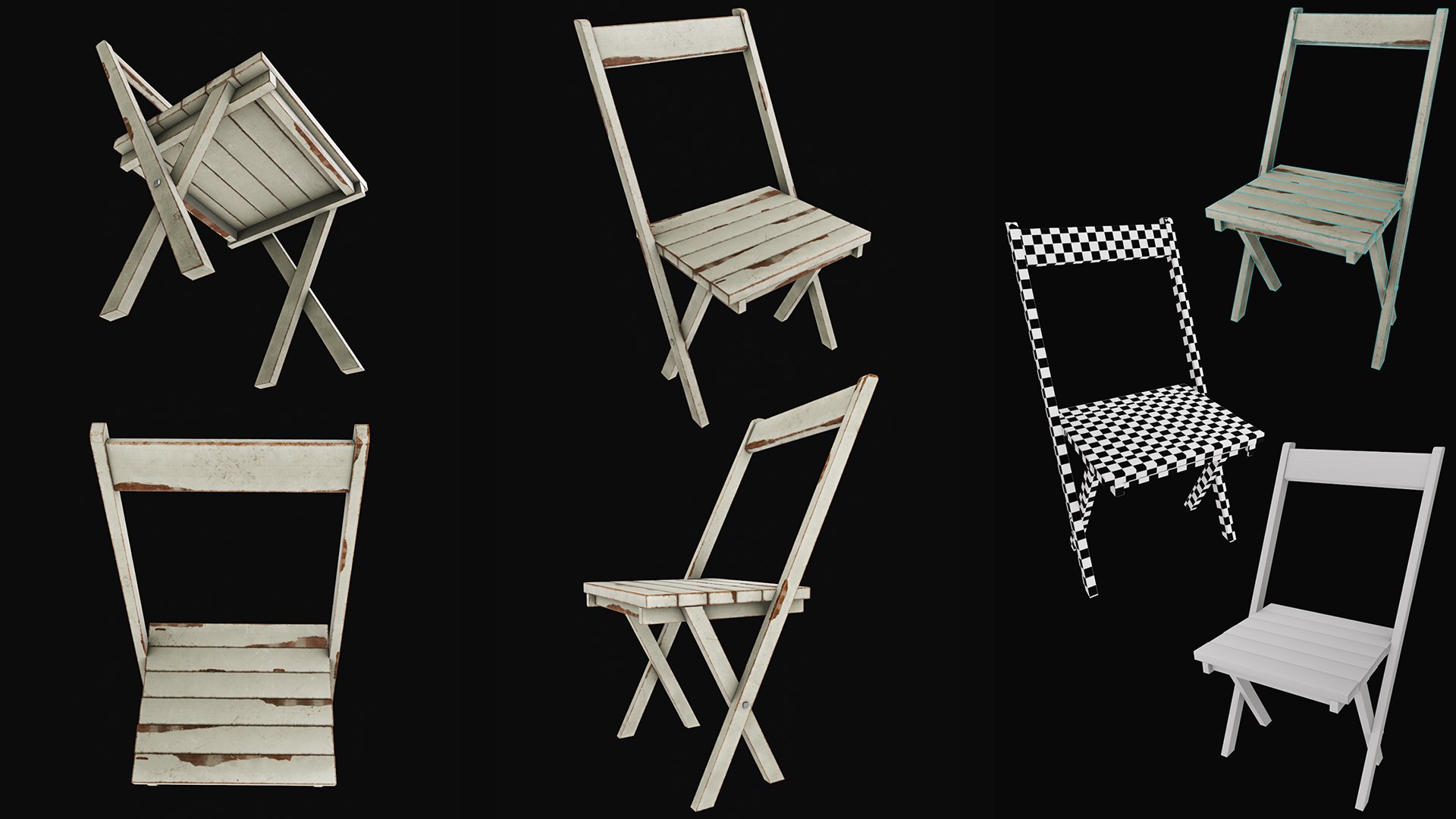 3D Model 8 WOODEN CHAIRS PACK-PBR-REALISTIC - TurboSquid 2321507