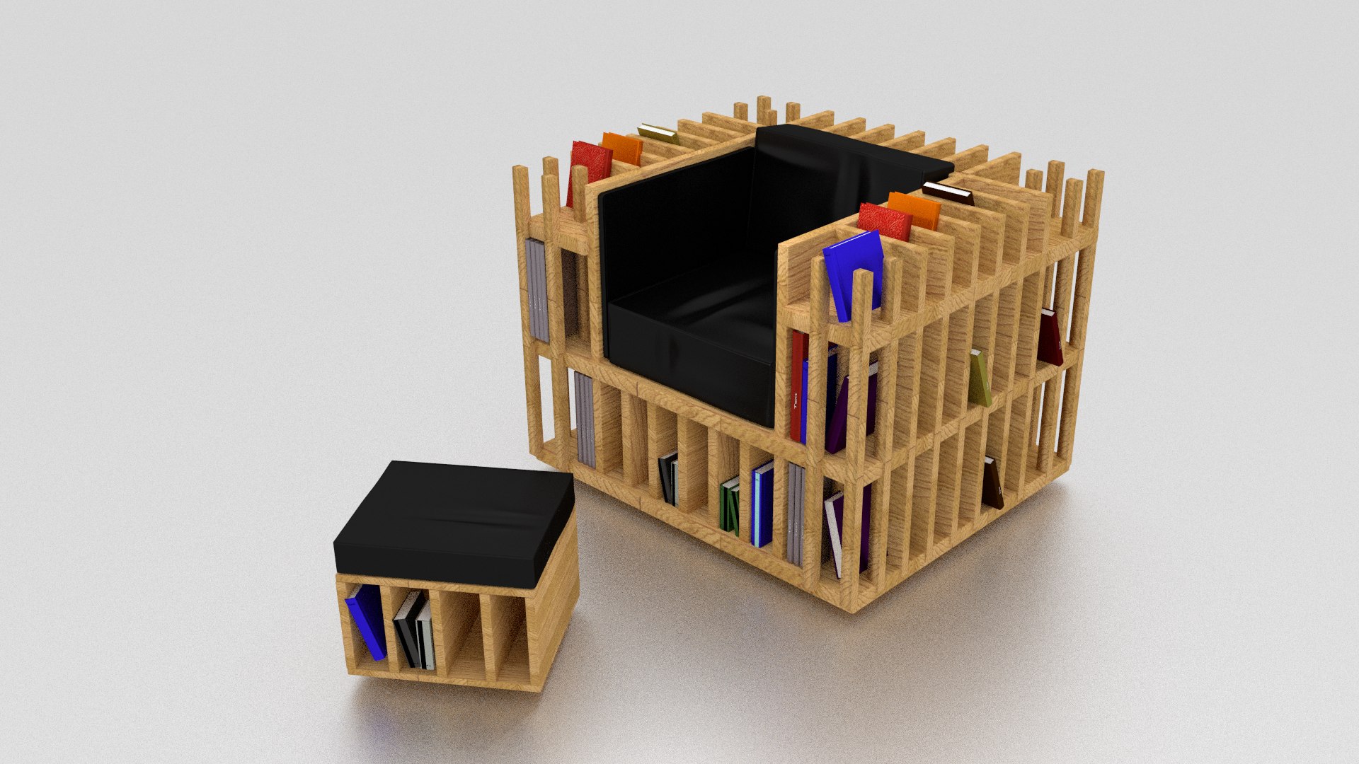 3d Max Books Chair Furniture