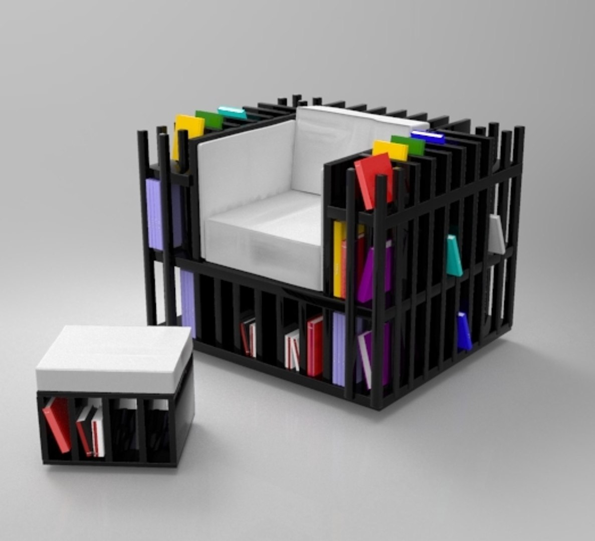3d Max Books Chair Furniture