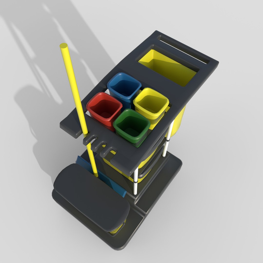 3D Cleaning Cart Model - TurboSquid 2343388
