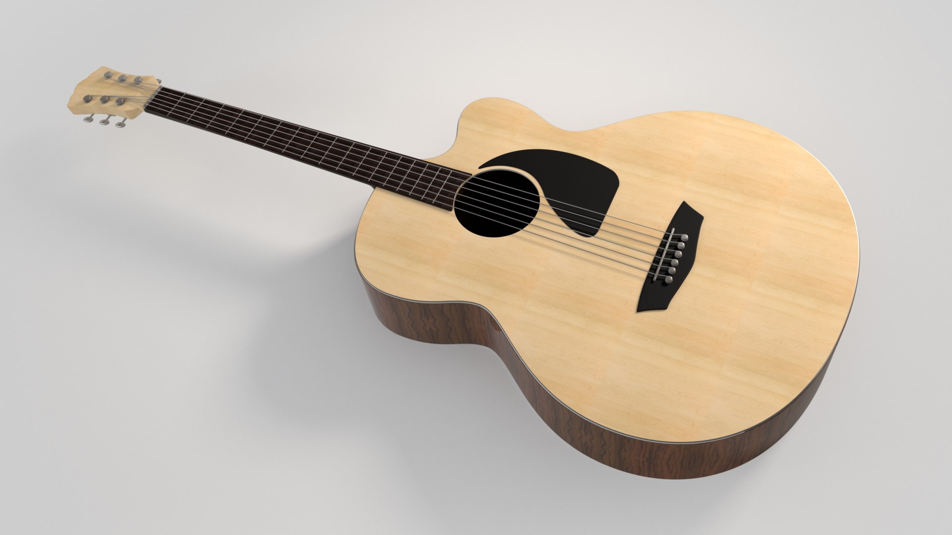 acoustic guitar 3d c4d