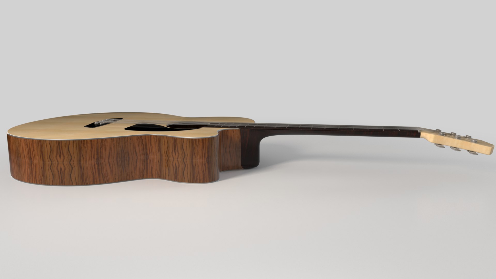 acoustic guitar 3d c4d