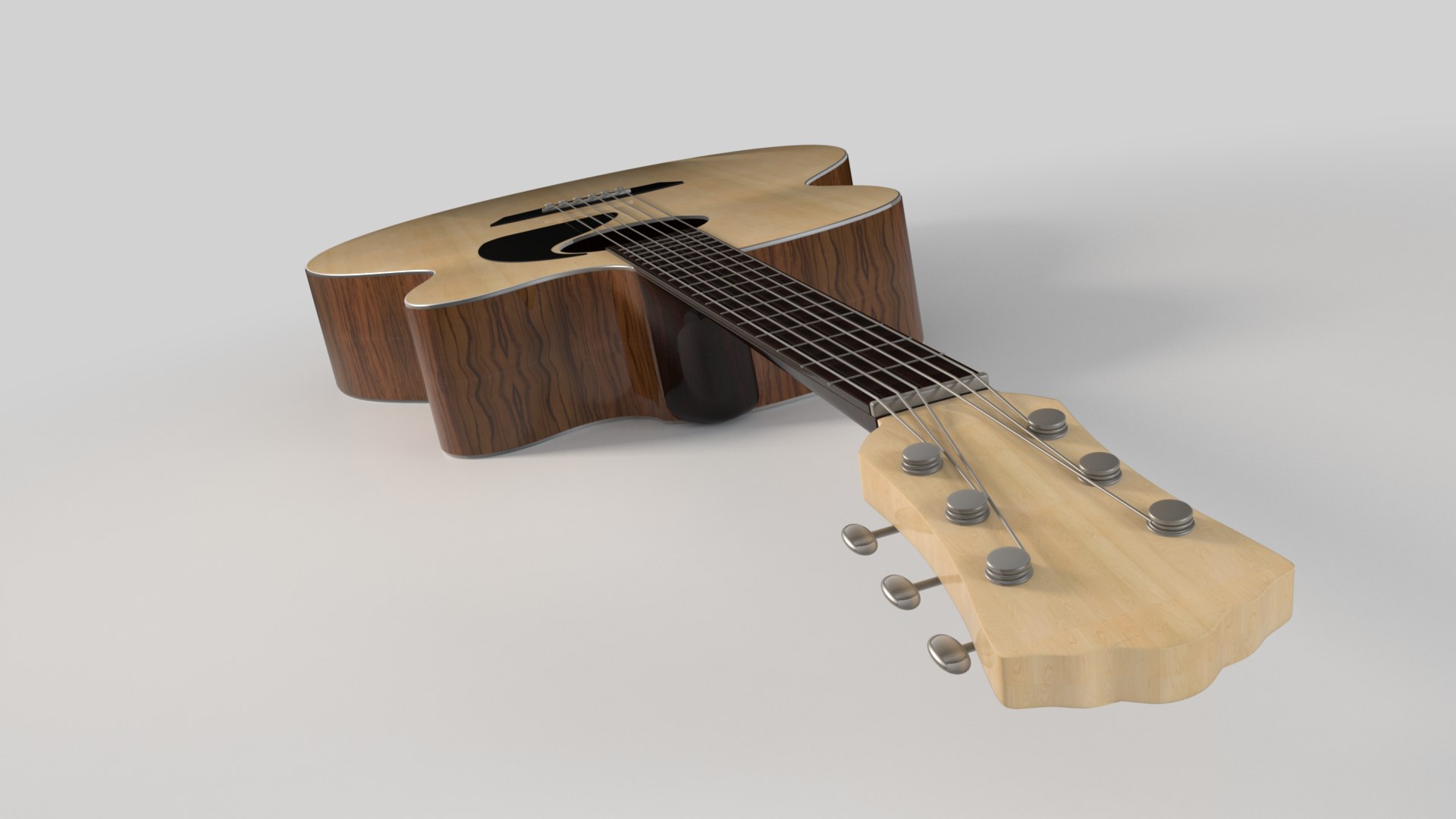 acoustic guitar 3d c4d