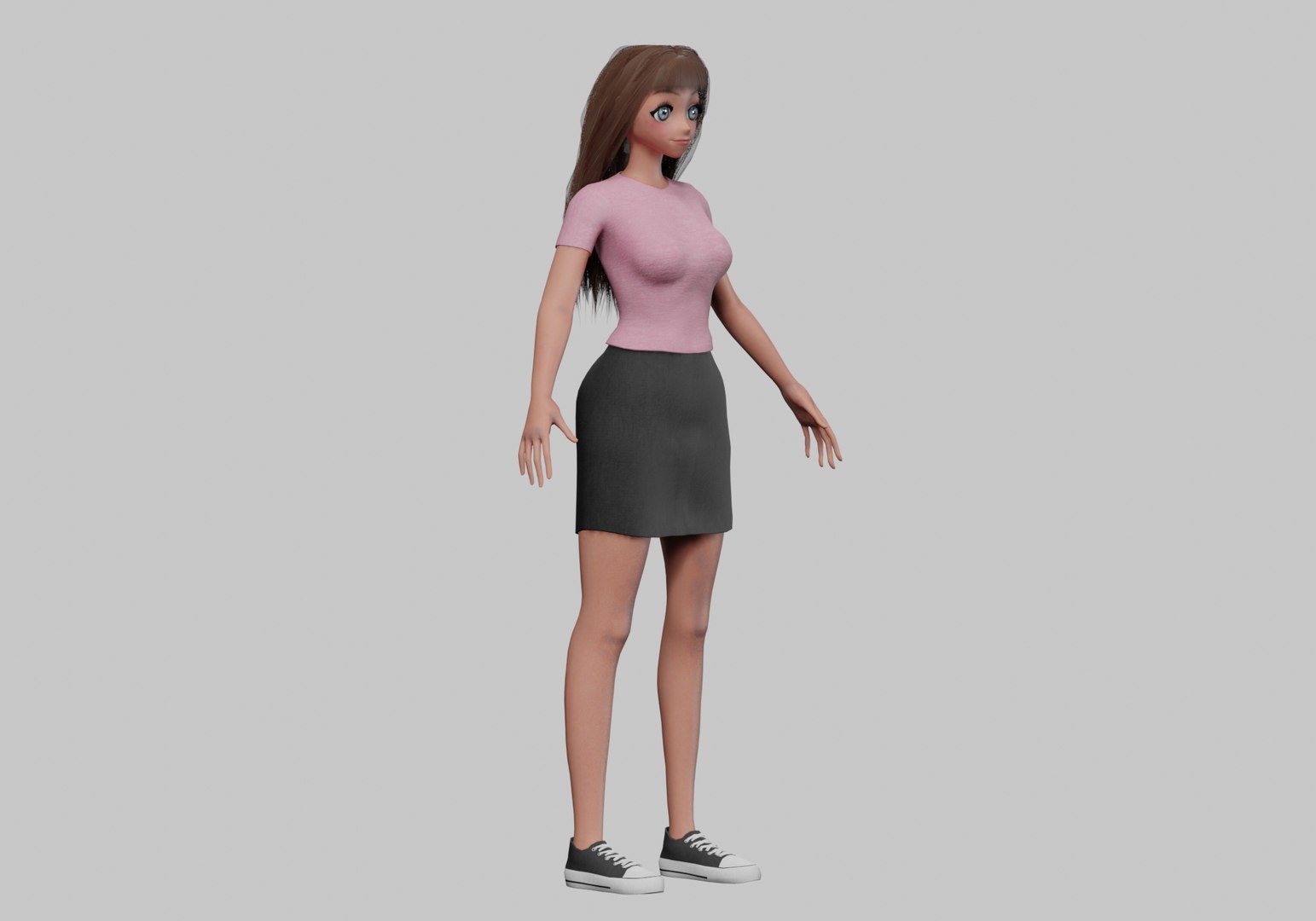 3D Cute Anime Girl V32189 Model - TurboSquid 2270686