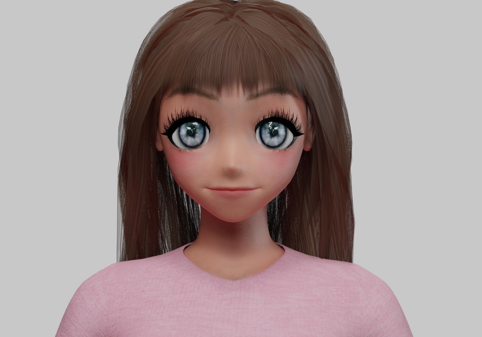3D Cute Anime Girl V32189 Model - TurboSquid 2270686
