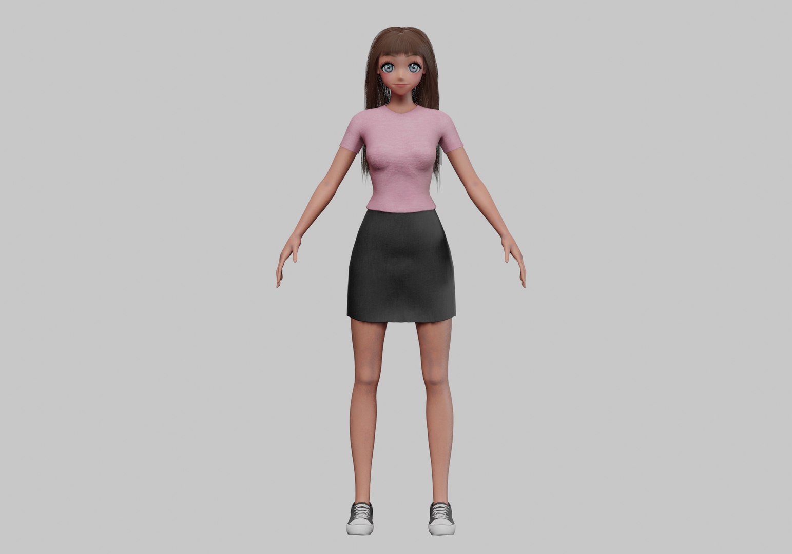 3D Cute Anime Girl V32189 Model - TurboSquid 2270686