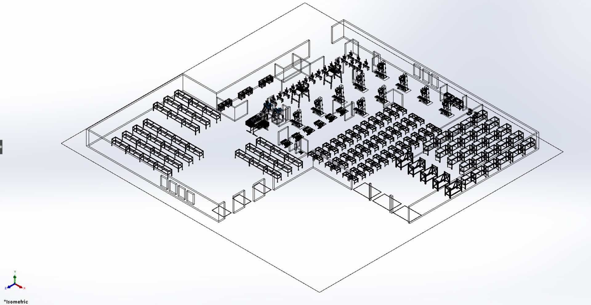 EQUIPMENT LAYOUT WORKSHOP LINE FACTORY INDUSTRIAL FLOOR PLAN 3D ...
