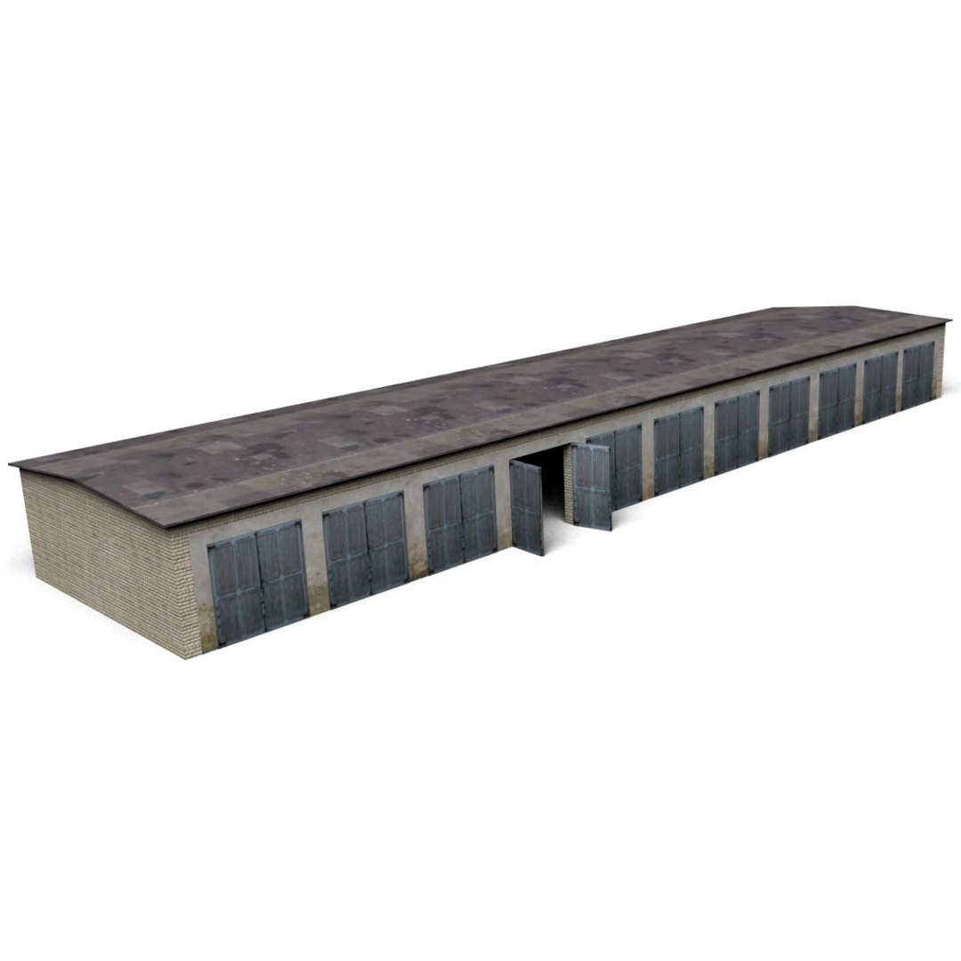 low-poly hangar max