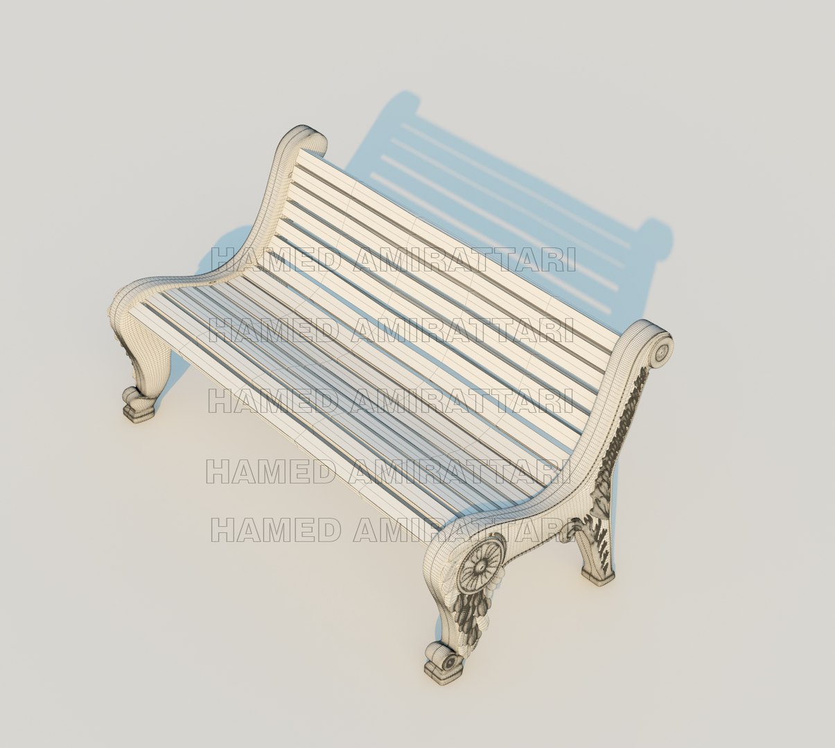 Bench Metal Wood 3D Model - TurboSquid 1336166