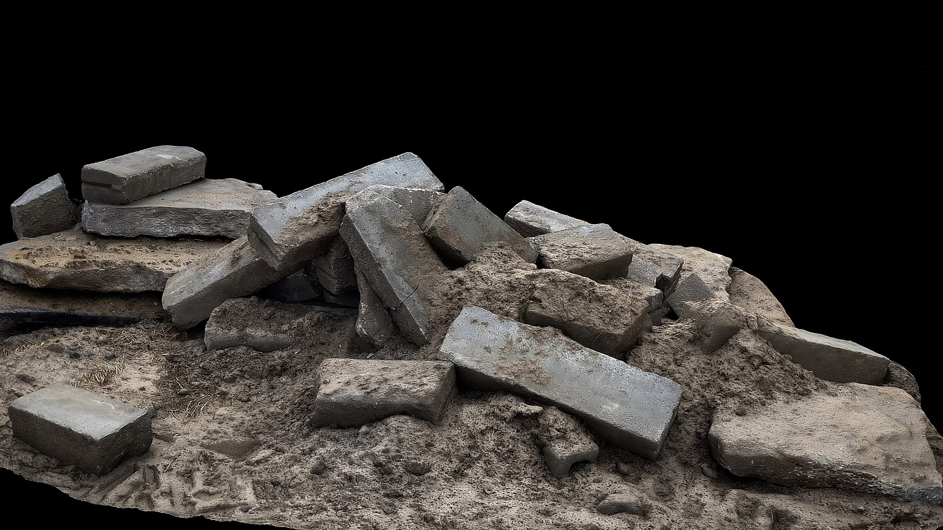3D Concrete Blocks Sand Debris Rubble Photogrammetry - TurboSquid 2289378