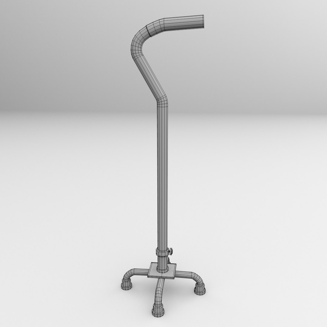 walking cane 2 3d model