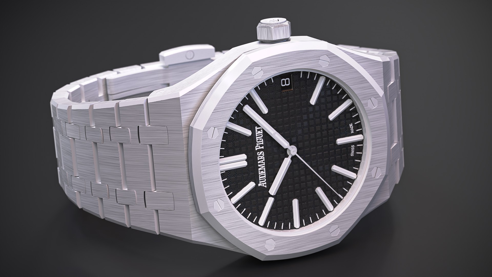 3D Audemars Piguet Royal Oak Black Stainless Steel Selfwinding Model ...