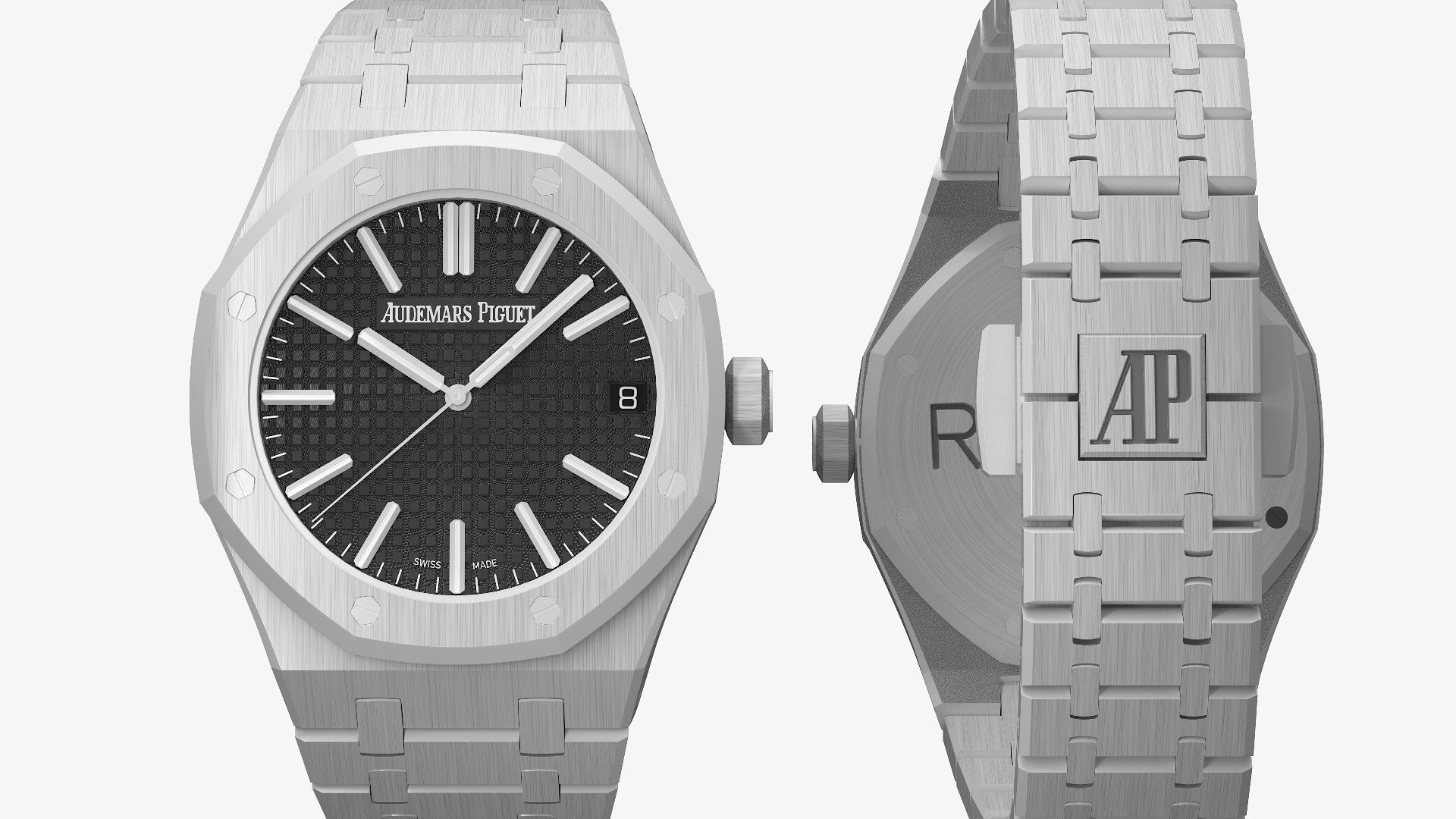 3D Audemars Piguet Royal Oak Black Stainless Steel Selfwinding Model ...