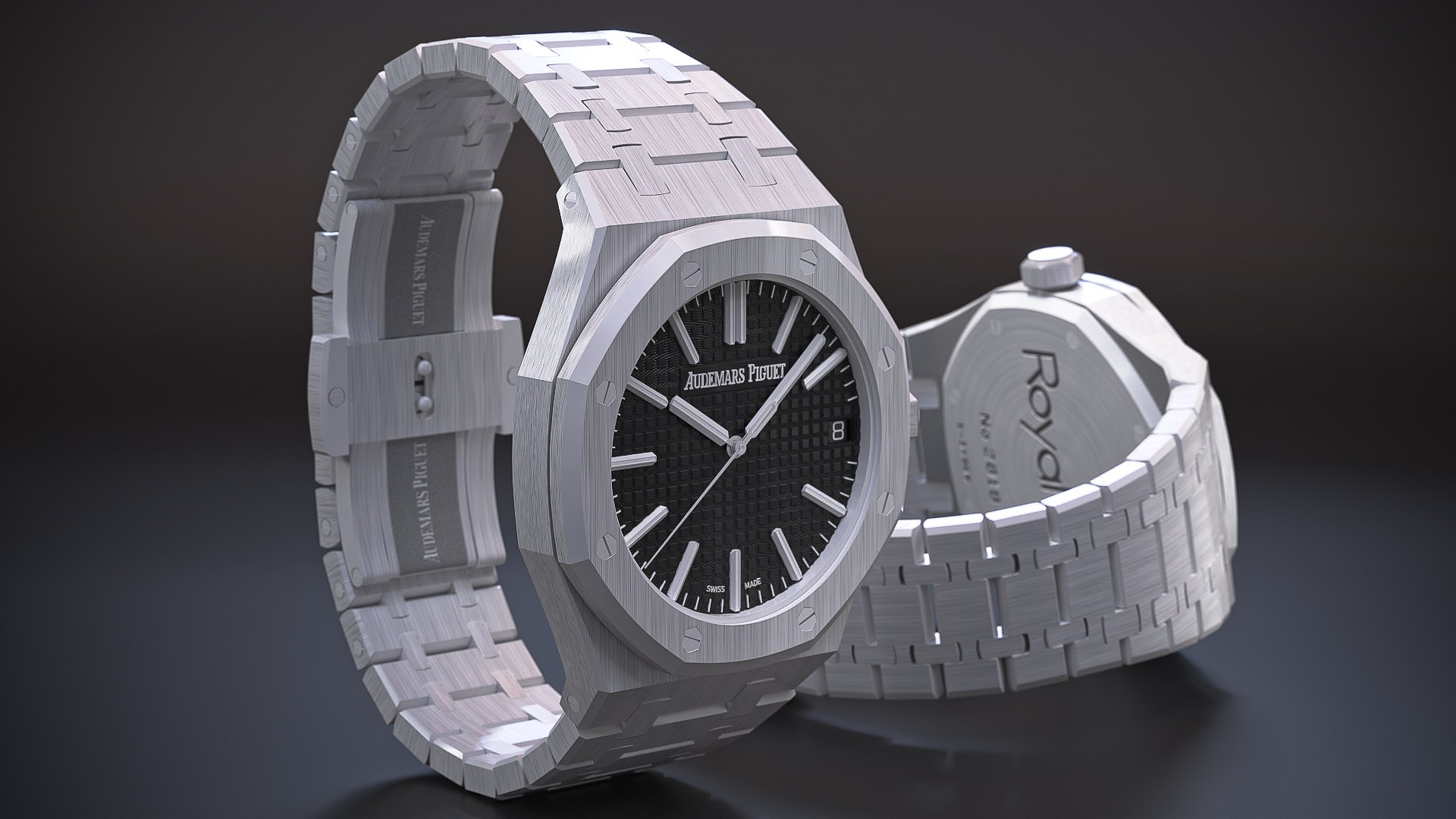 3D Audemars Piguet Royal Oak Black Stainless Steel Selfwinding Model ...