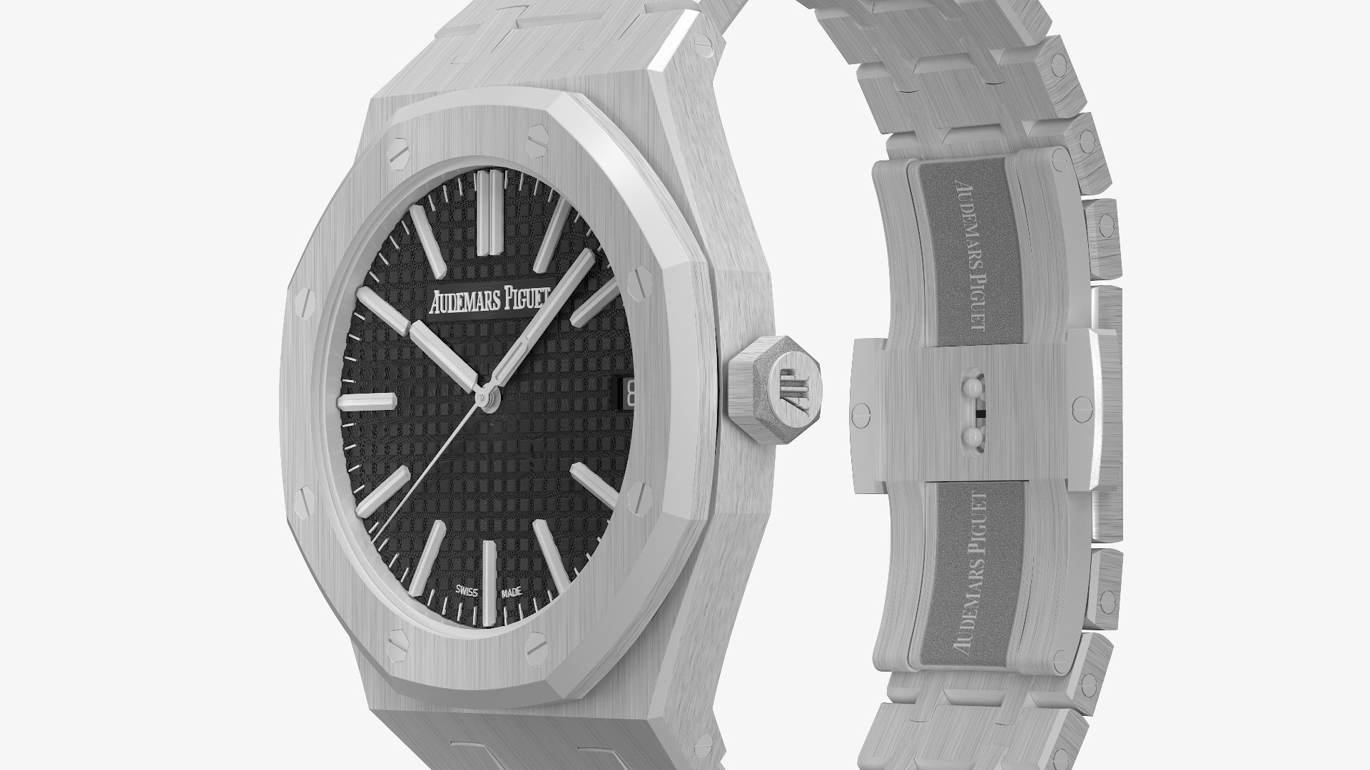 3D Audemars Piguet Royal Oak Black Stainless Steel Selfwinding Model ...