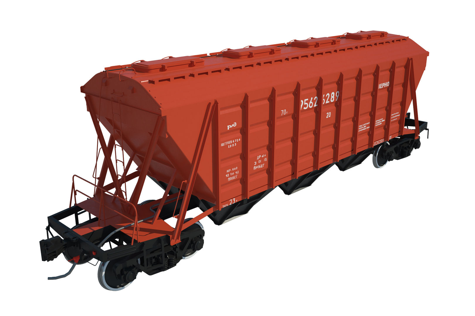 Train car hopper 19-752 3D model - TurboSquid 1614762