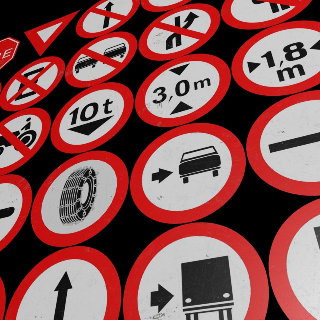 3D Traffic Signs - TurboSquid 1465790