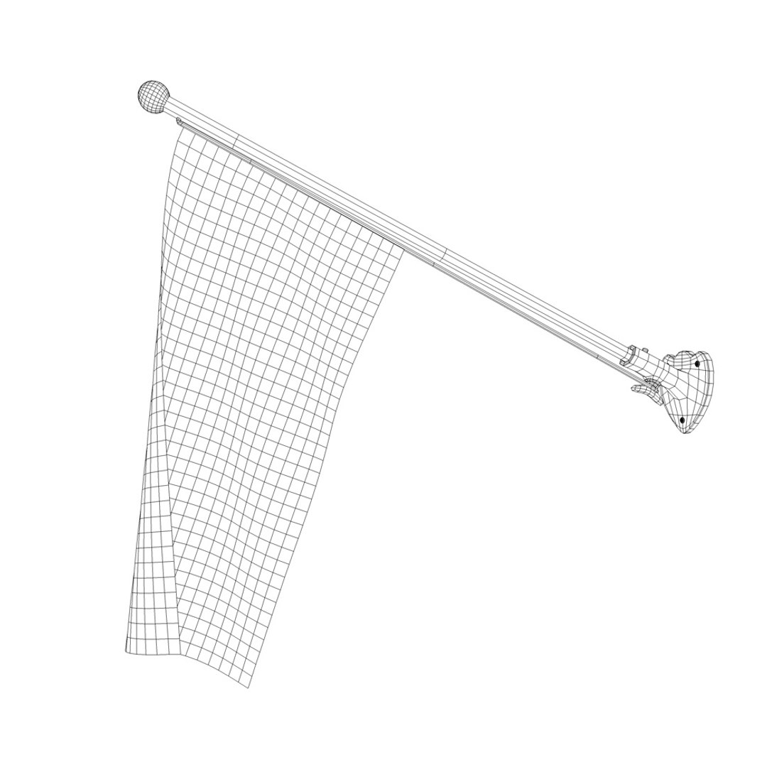 Wall Flags Set Pole C4d