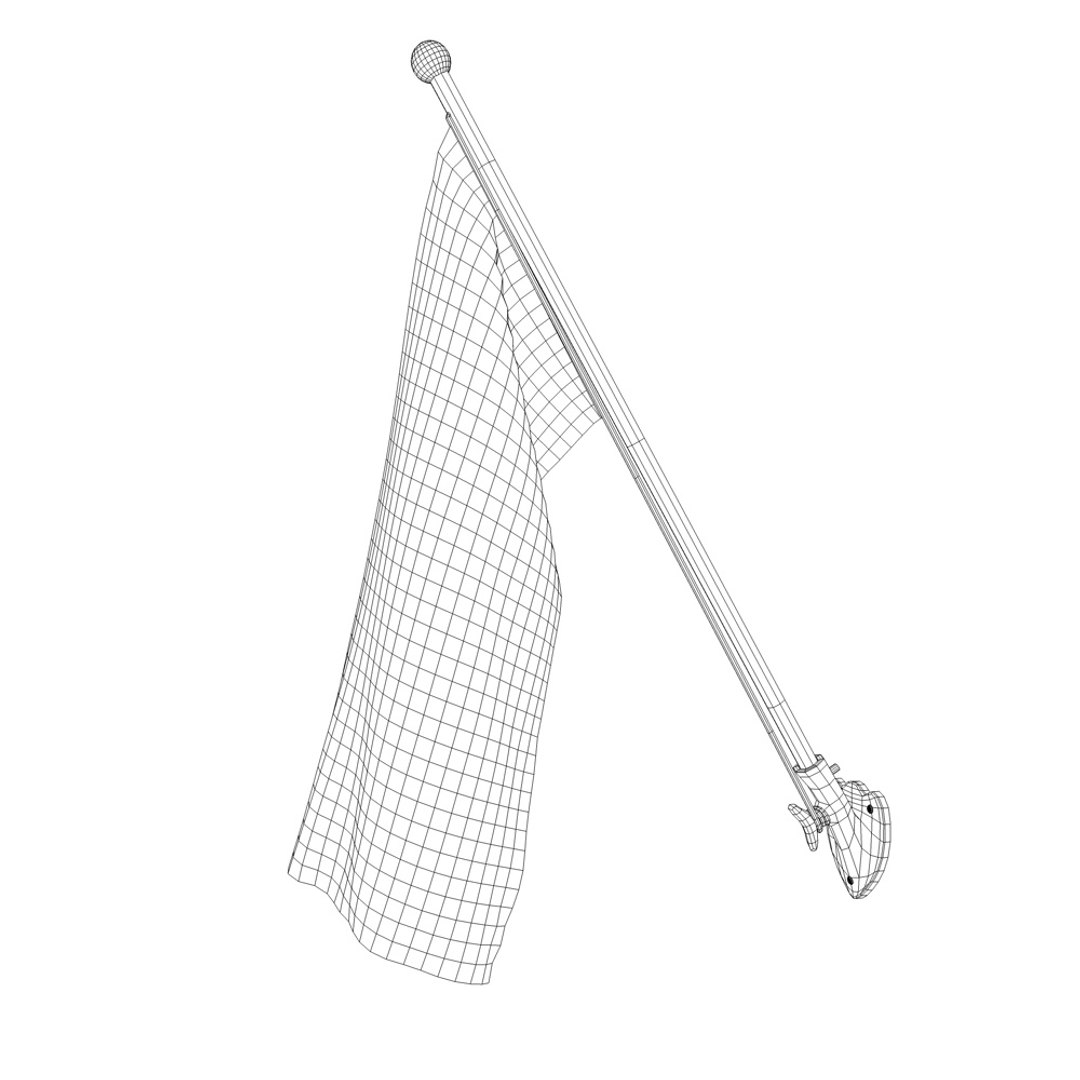 Wall Flags Set Pole C4d