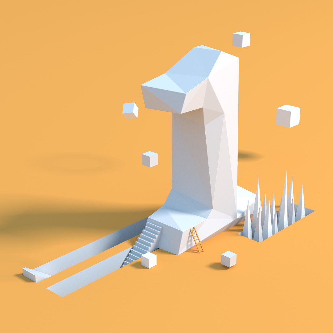 Polyone1number 3D - TurboSquid 1340166