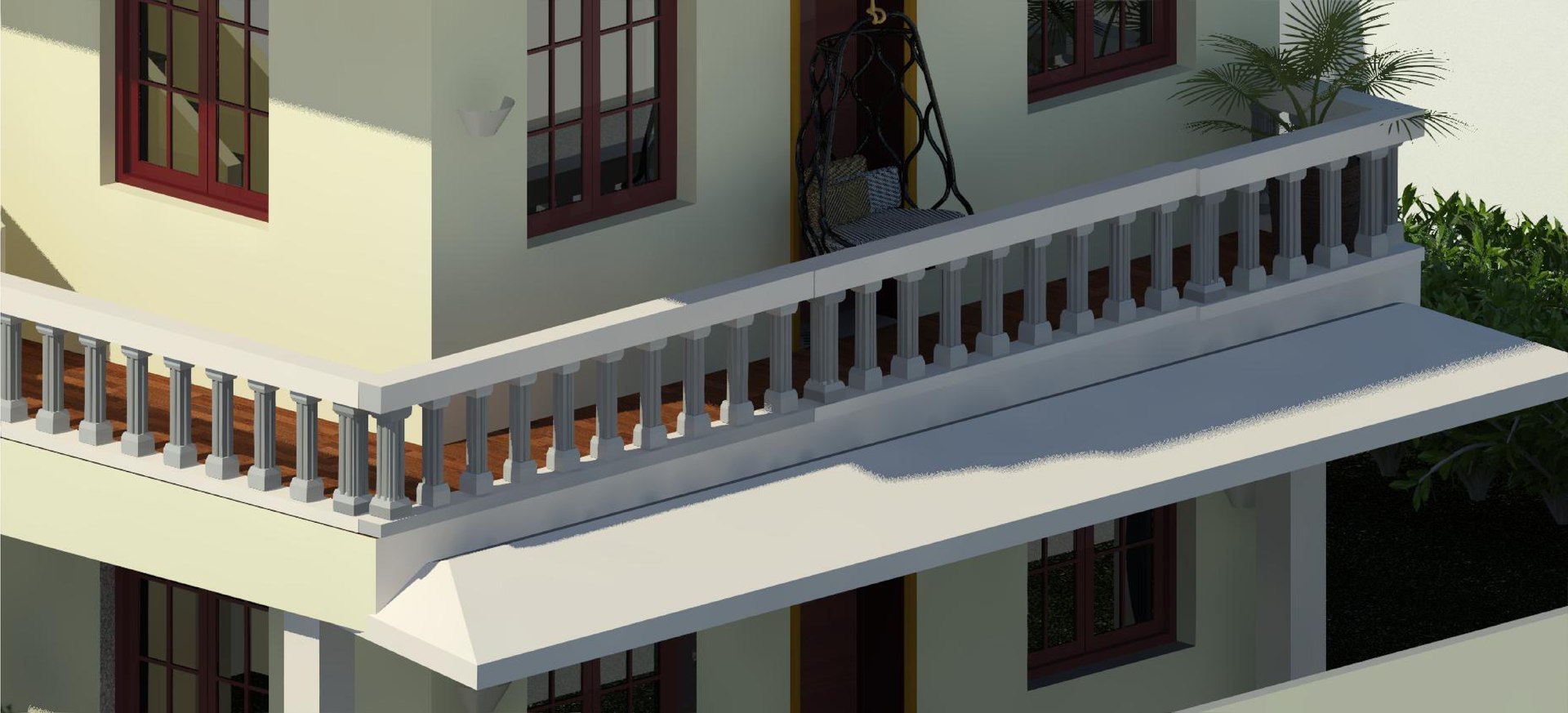 Square balustrade 3D - TurboSquid 2103125