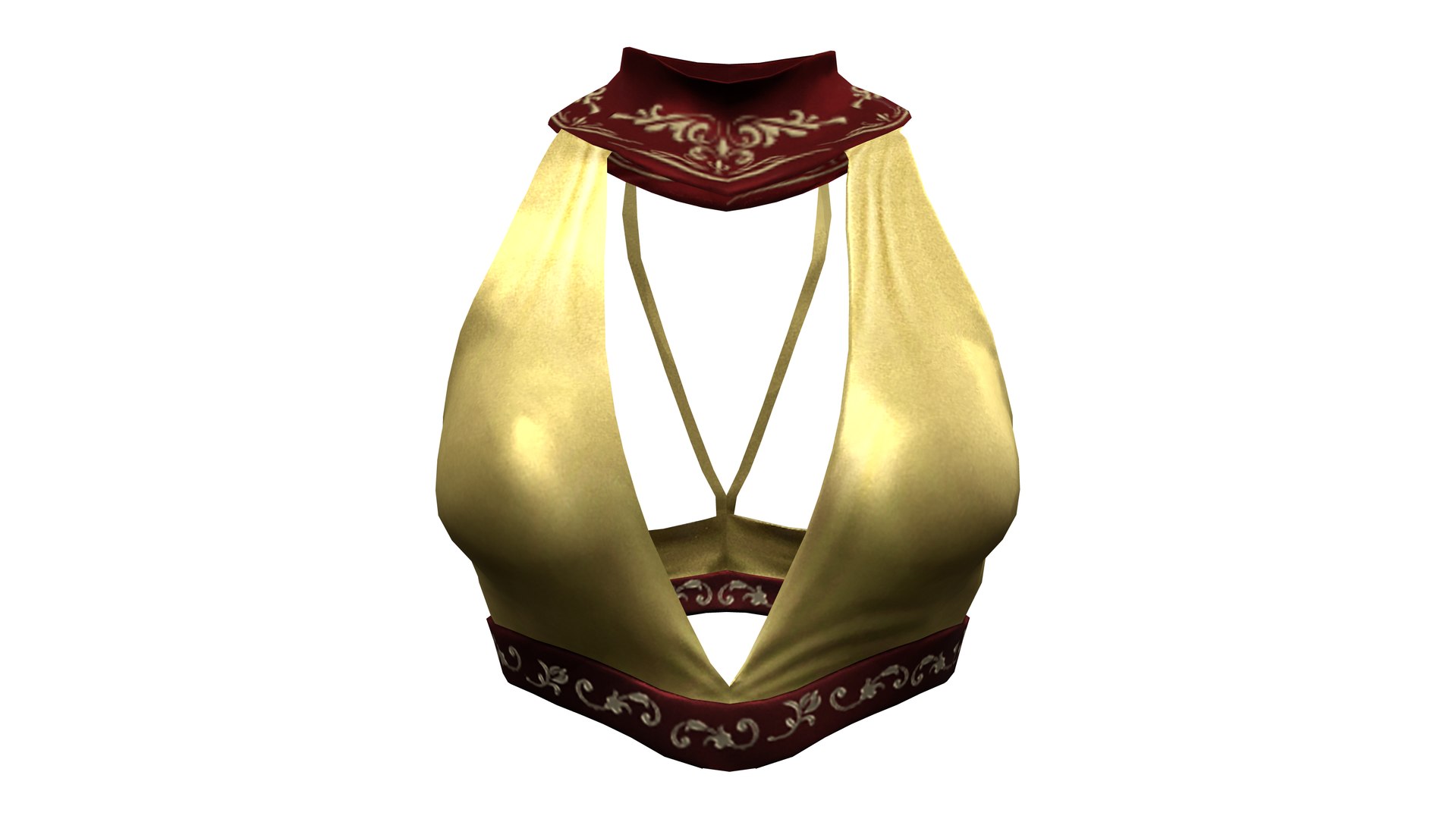 V Cut Halter Top With Neckline 3D Model - TurboSquid 1905465