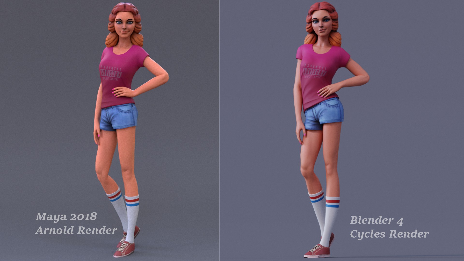3D Cartoon Girl Rig Model - TurboSquid 2160286