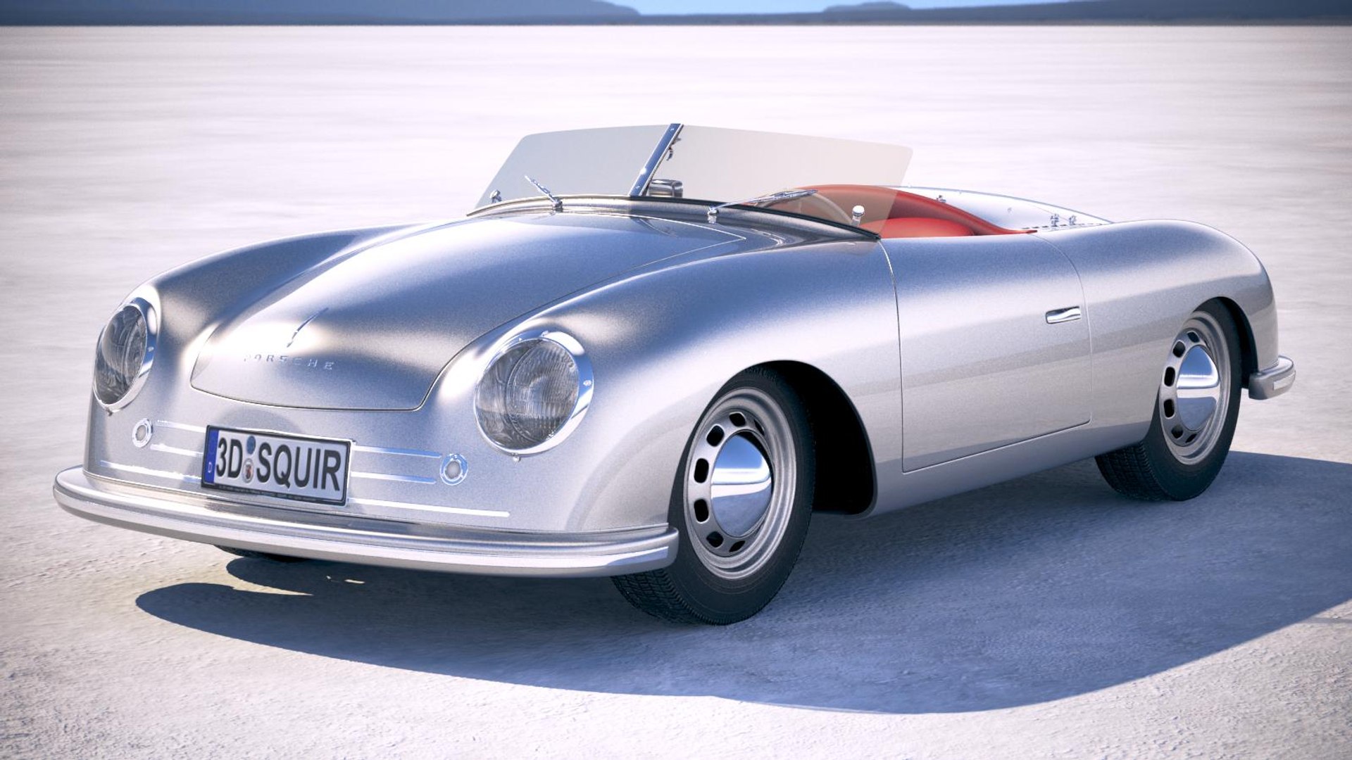 3d porsche 356 number model