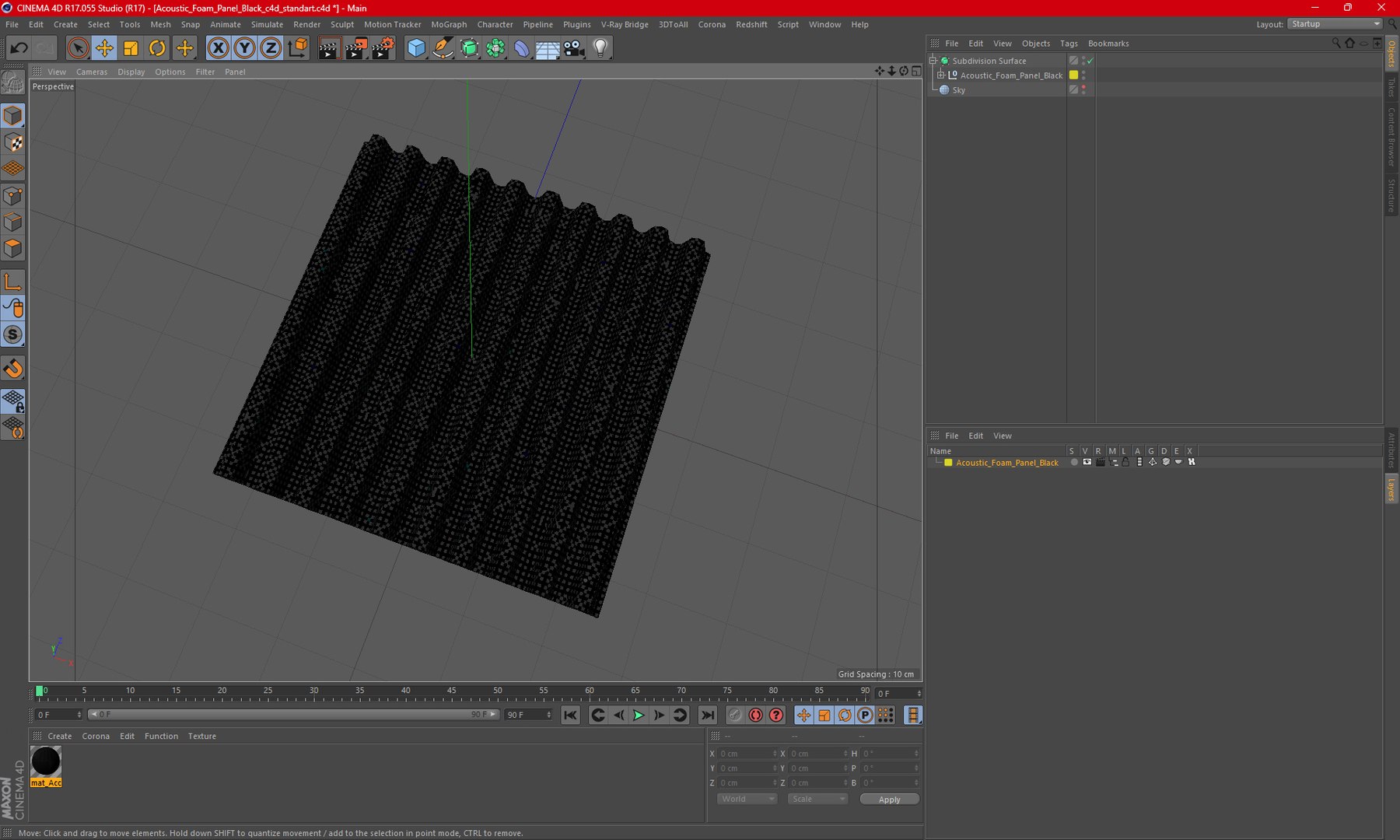 Acoustic Foam Panel Black 3D model - TurboSquid 2070246