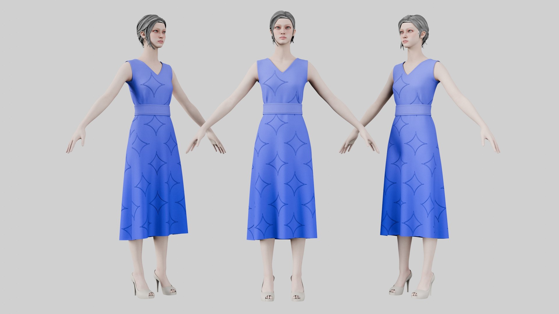 Dress 02 Very Light Blue 3D Model - TurboSquid 2423299