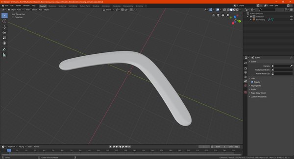 3D wooden boomerang model - TurboSquid 1708465