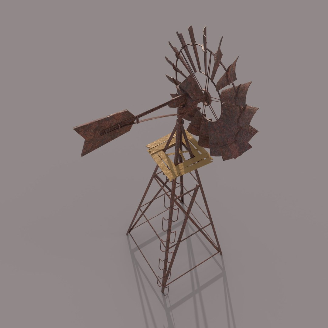 Old Wind Turbine 3D Model - TurboSquid 2252880