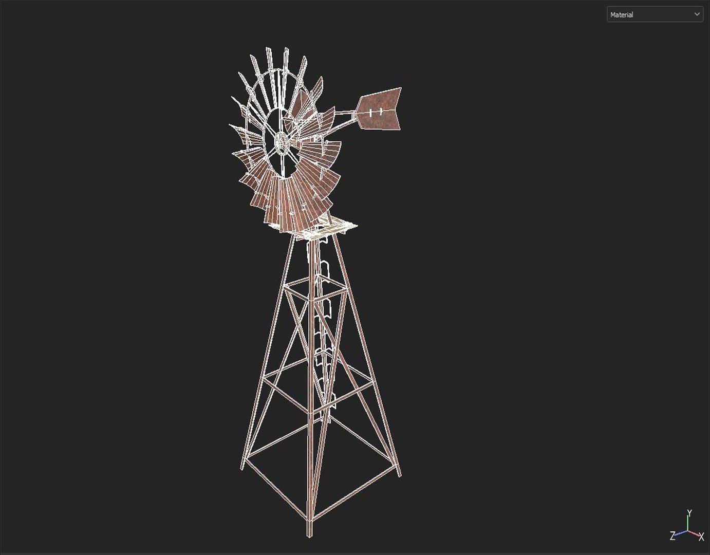 Old Wind Turbine 3D Model - TurboSquid 2252880